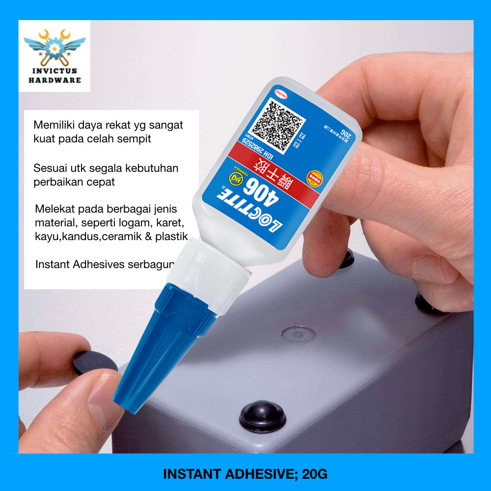 QR SCAN Loctite 406 instant adhesive super glue 20ml multi purpose welding jewellery shoe bolt ...