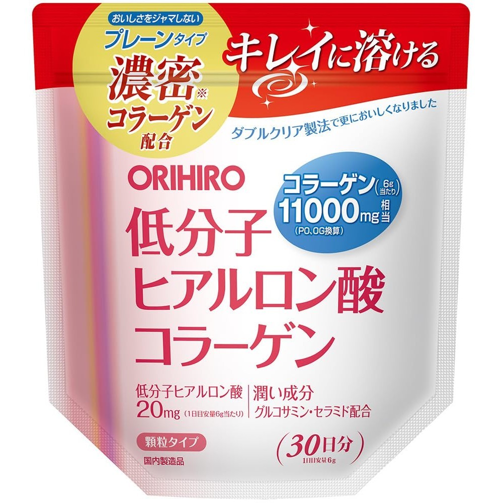 [From Japan!] Orihiro Low-Molecular Hyaluronic Acid Collagen 180g 30 ...