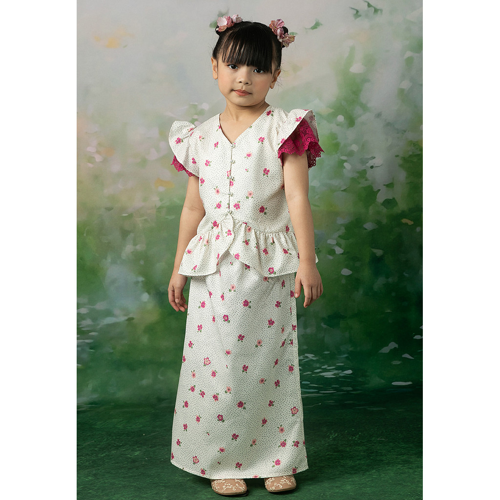 Lubna Kids - Hasna Top with Skirt Set (Girls) | Shopee Malaysia