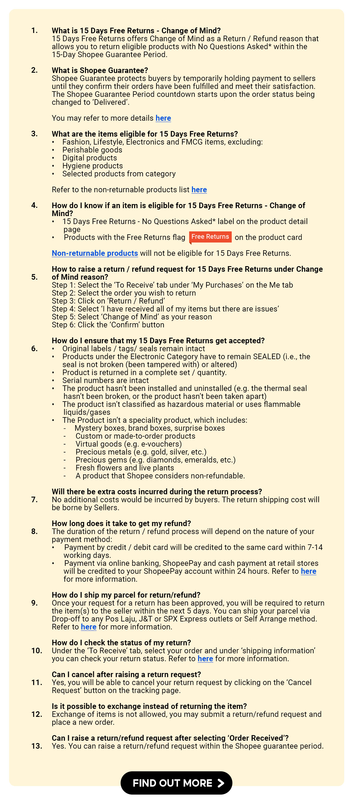 Shopee 15 Days Free Returns 2024 | Change Of Mind Returns with No ...