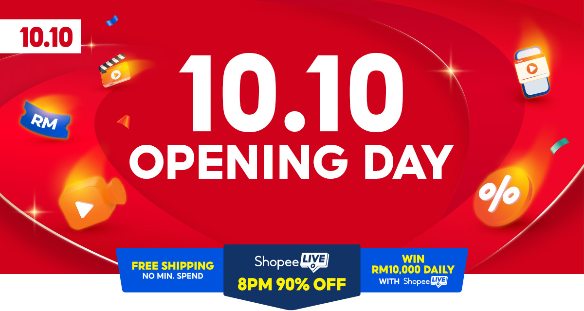 10.10 Sale: Shopee Live Festival 2024 | Free Shipping No. Min Spend ...