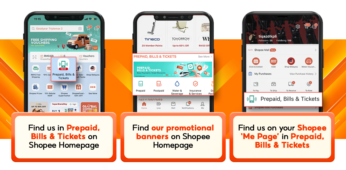 Prepaid Reload & Top Up Data Package Online On Shopee Malaysia 2025