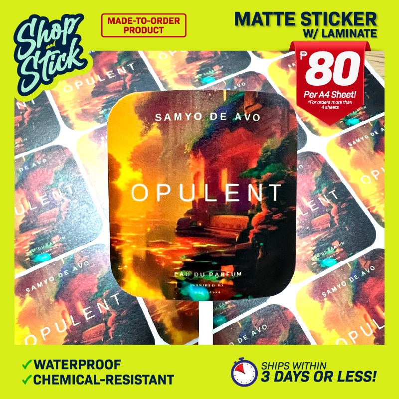 Matte-Finish with Laminate Waterproof Vinyl Sticker Labels Printing ...