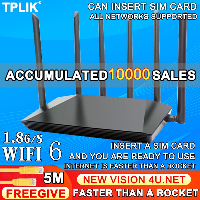 Ultra 4G internet speed router wifi sim 6 Antennas 1.9Gbps Wireless ...