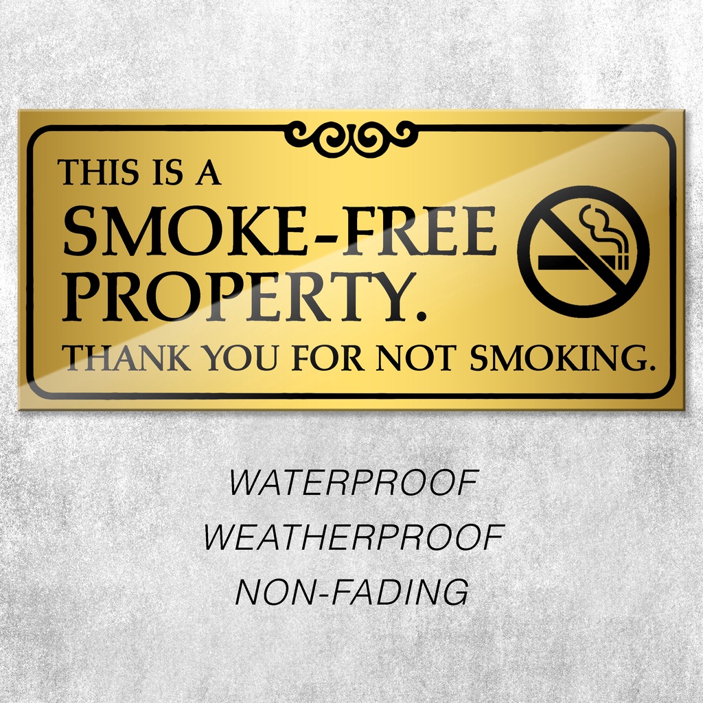 NO SMOKING - SMOKE-FREE Elegant Acrylic Door Room Signage for Office ...