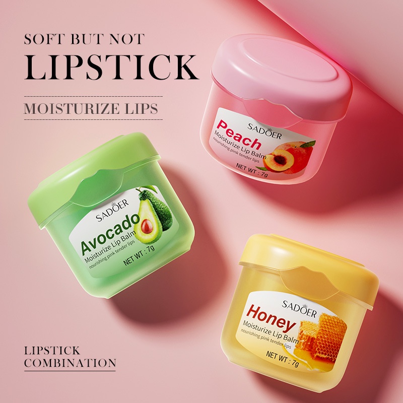 Honey/Avocado/Peach Lip Balm Moisturizing Lip Cream Repairing Lip Line ...