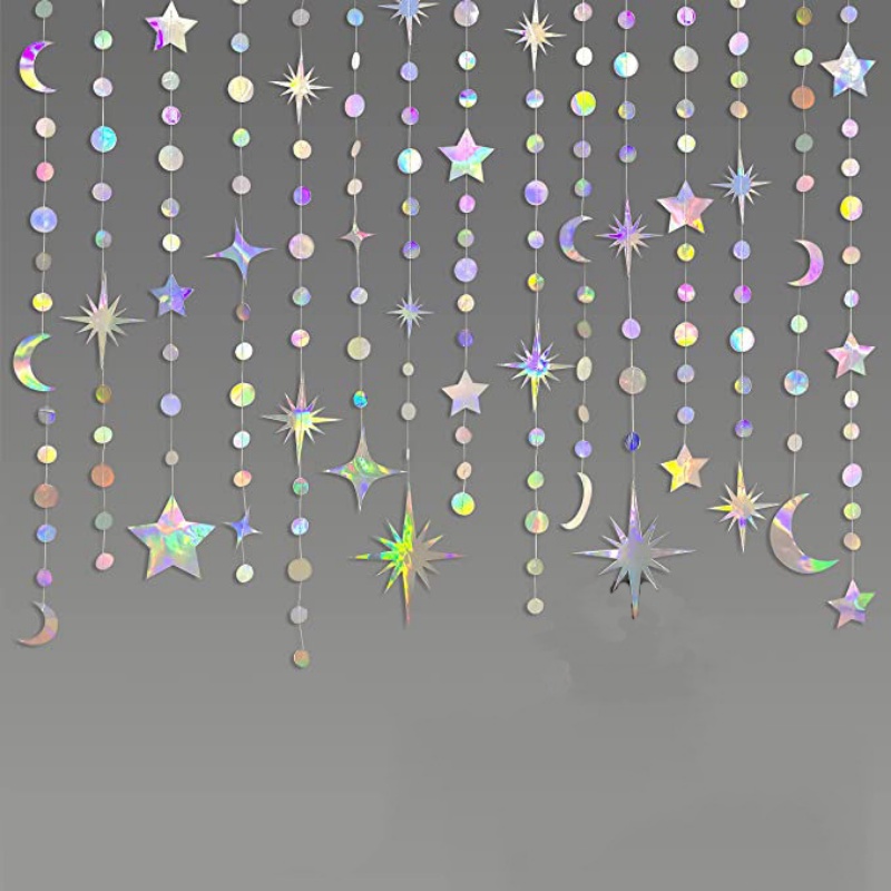4m Hari Raya Star Decorations Ramadan Decorations Iridescent Star Moon ...