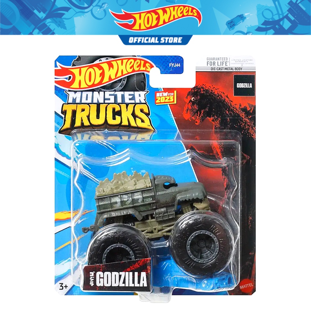 Hot Wheels Monster Trucks 1:64 Scale Classic Godzilla Vehicle Toy for ...