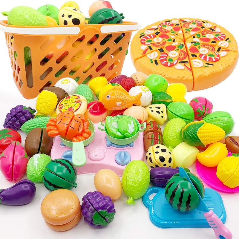 Cut Fruit Toy Plastic Food Toys Cut Fruits, Vegetables Simulation For ...