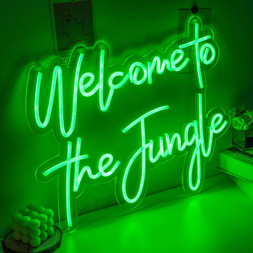 Welcome To The Jungle Neon Sign for Wall Decoration Led Neon Light Sign ...