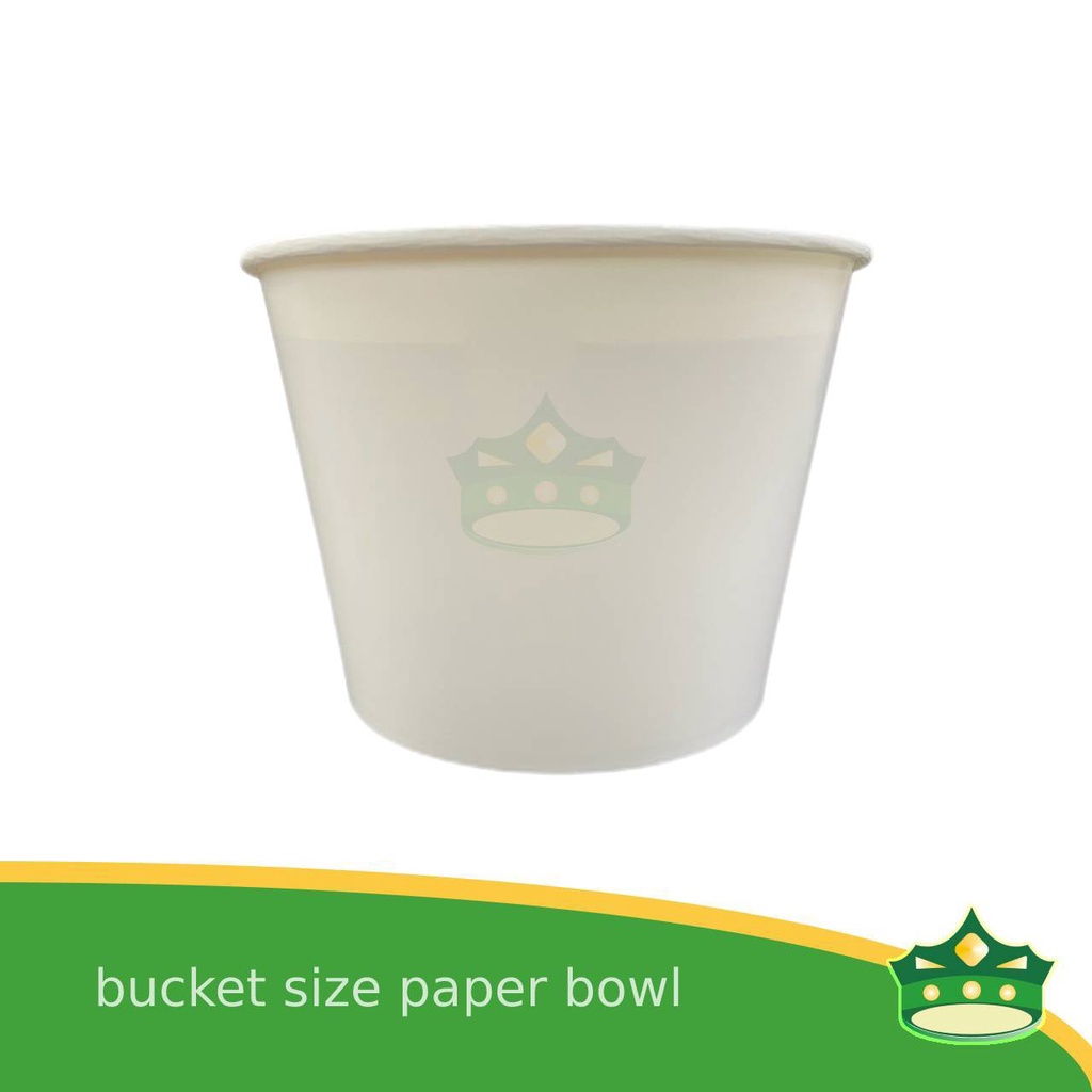 [50 pcs] chicken bucket bowl 85oz paper white for 6 to 8 pcs chicken or ...