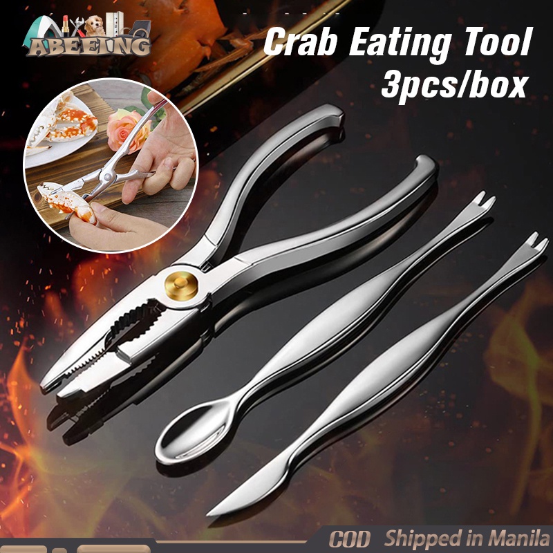 3Pcs Seafood Tool Stainless Steel Crab Eating Tool Set Pliers Clip Peel ...