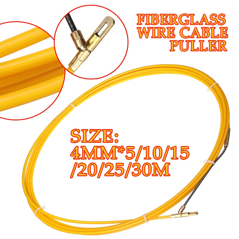 5M/10M/15M/20M/25M/30M Dia 4mm Fiberglass Wire Cable Puller Fish Tape ...