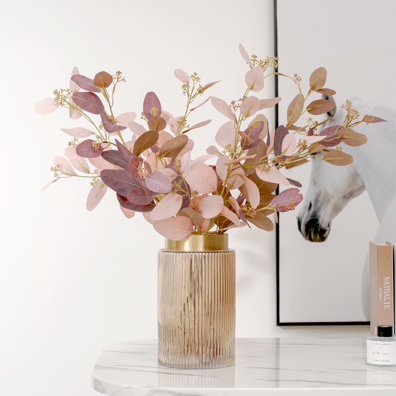 New eucalyptus leaf heart-shaped artificial flower indoor desktop leaf ...