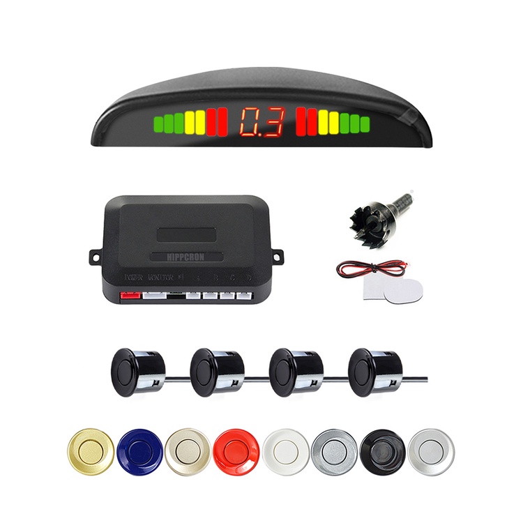 Parking Sensor Parking Kit LED Display 22mm 4 Sensors Backlight Reverse ...