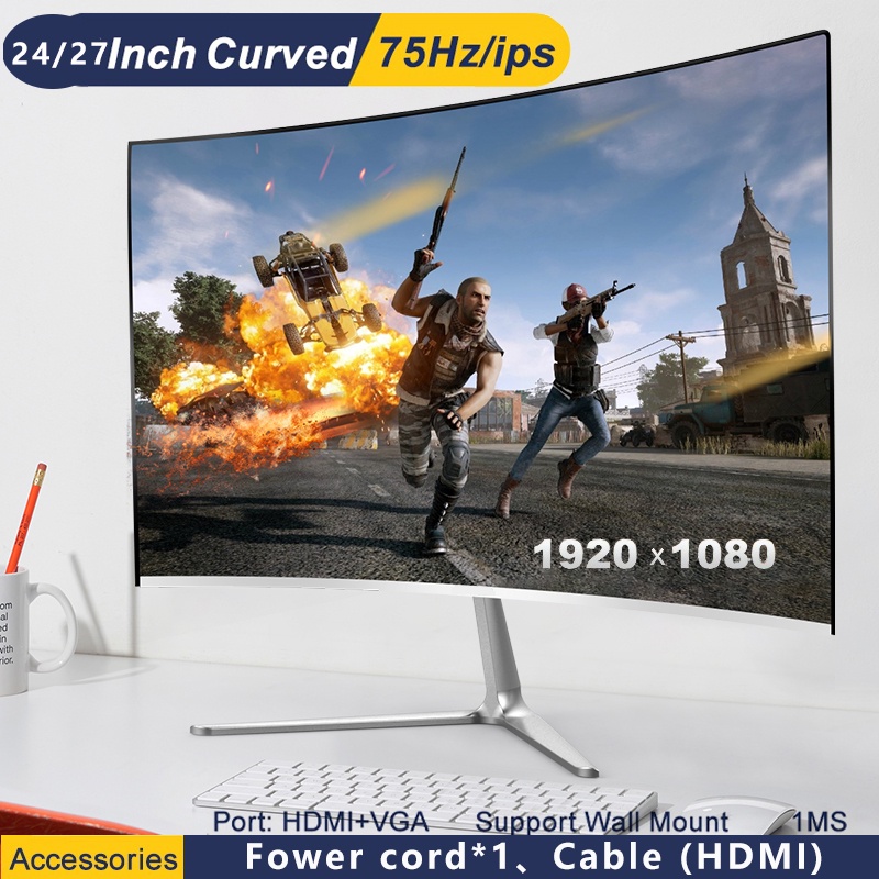 27 inch gaming Monitor Computer 24 inch pc laptop Desktop 75hz IPS ...