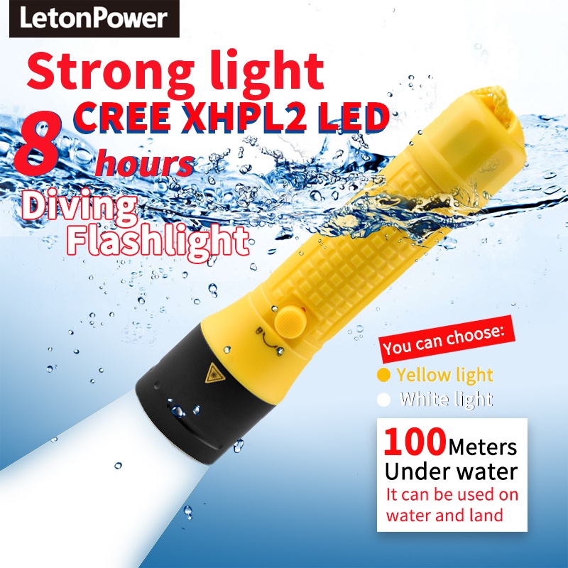 Diving Flashlight 3000LM CERR LED focus long waterproof night ...