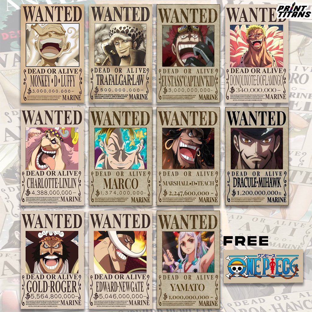 Ref Magnet Anime - One piece Wanted Poster Design Vol 2 ( inspired ...