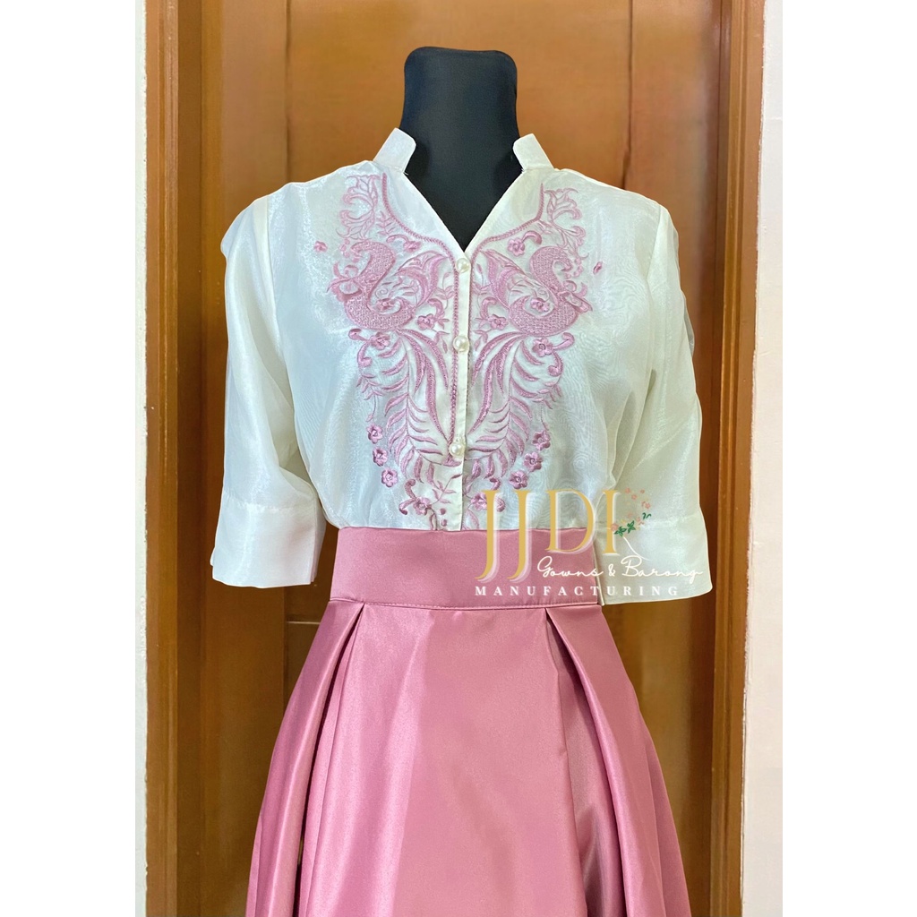 OLD ROSE EMBROIDERY MODERN LADY BARONG WITH GINA LINING (sold ...