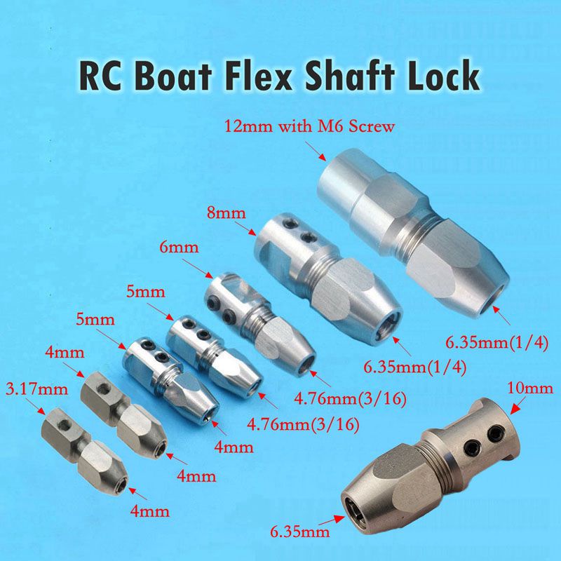 RC Boat Flex Shaft Collet Stainless Steel Flexible Cable Coupler For ...