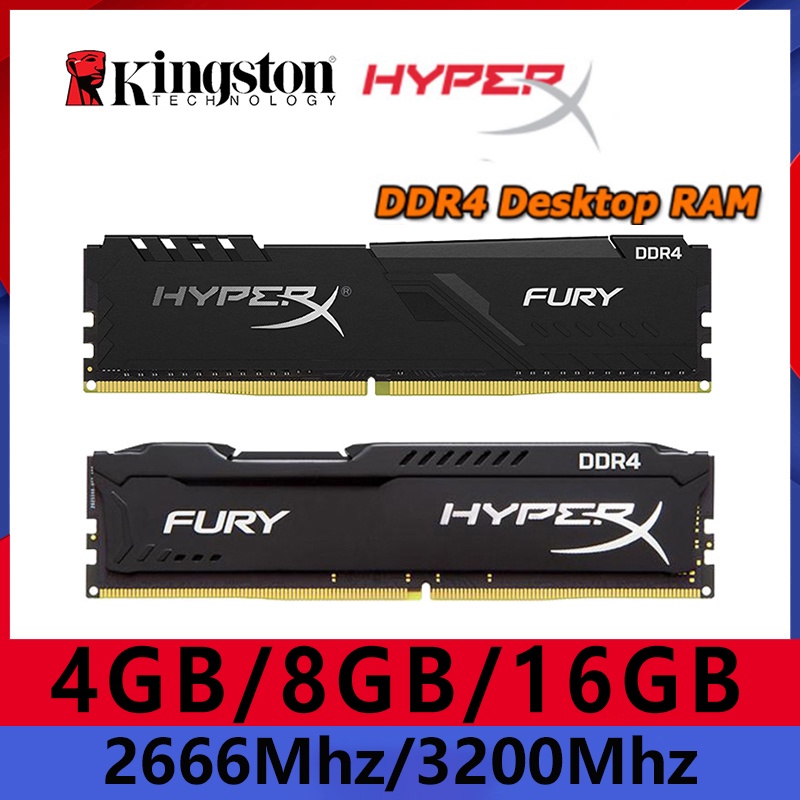 Kingston HyperX FURY Desktop DDR4 RAM 4GB 8GB 16GB 2666Mhz 3200Mhz DIMM Game Memory | Shopee ...