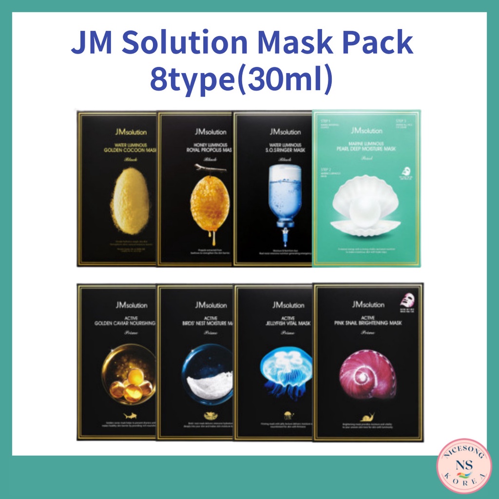 [JM Solution]JM Solution Mask Pack 30ml(8type) 1Sheet | Shopee Malaysia