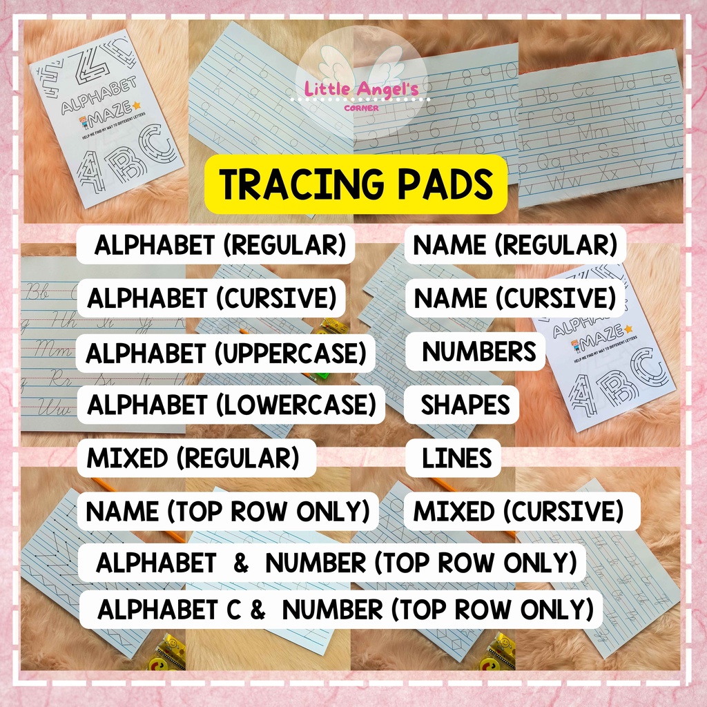40 PAGES TRACING PAD (Name, Alphabet, Numbers, Shapes, Lines) | Shopee ...