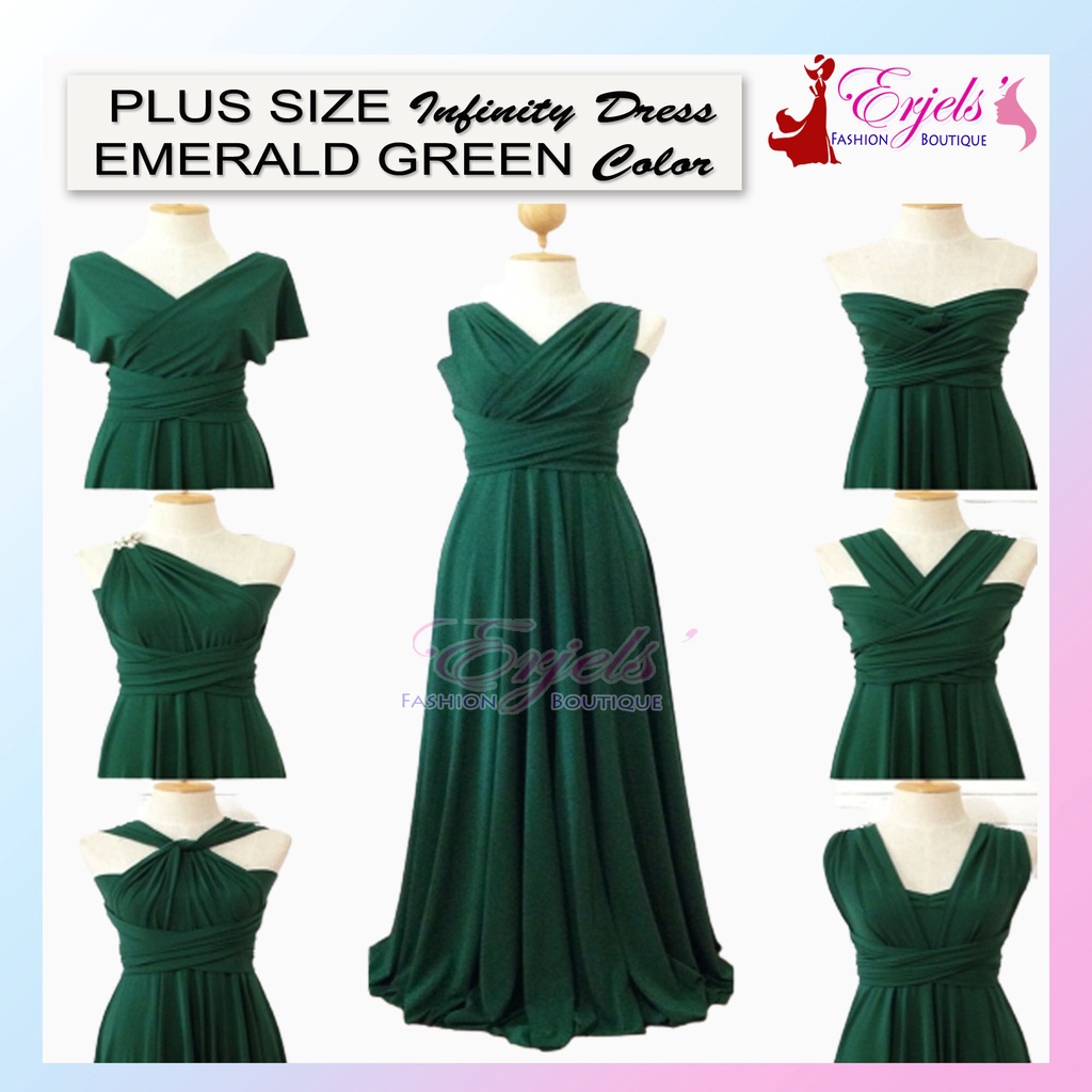 ( PLUS SIZE ) EMERALD GREEN Infinity Dress With Tube Floor Length | Can ...