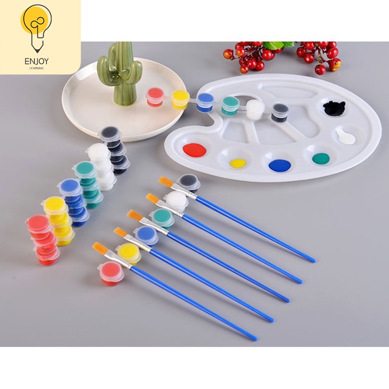 Watercolor Paint Palette Artist Circular Plastic pigment Plate box 10 ...