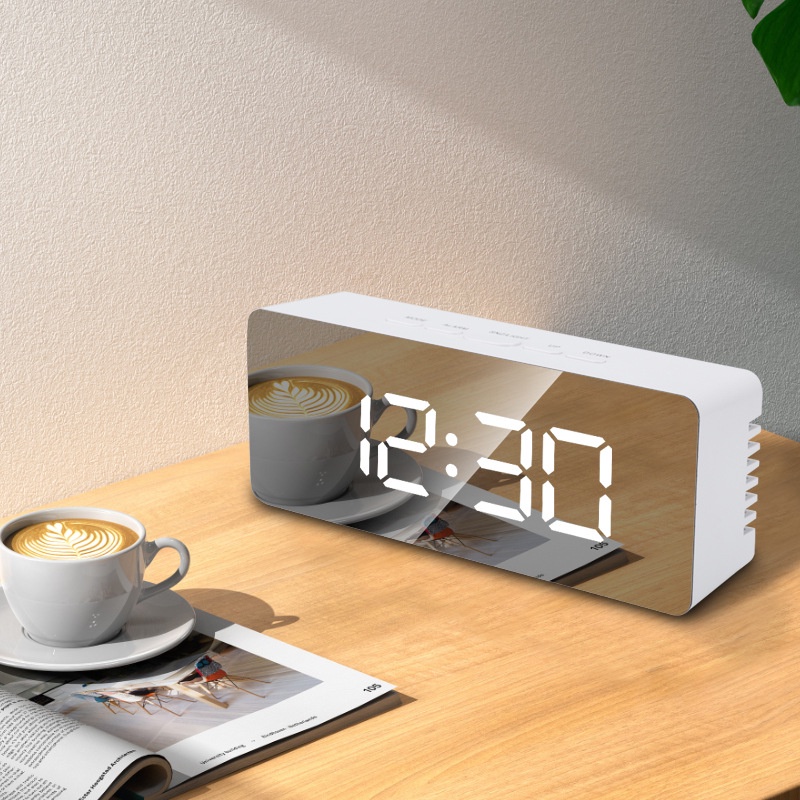 [DOUBLE] Modern Digital Alarm Clock with USB Charger Ports or Battery ...
