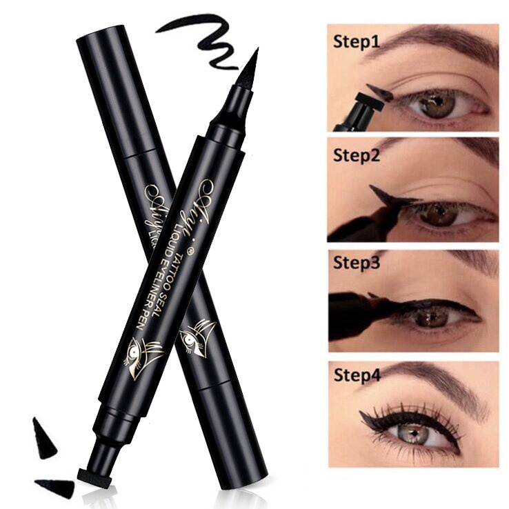 Double Head Waterproof Eyeliner Pen Cat Eye Winged Eye Eyeliner ...