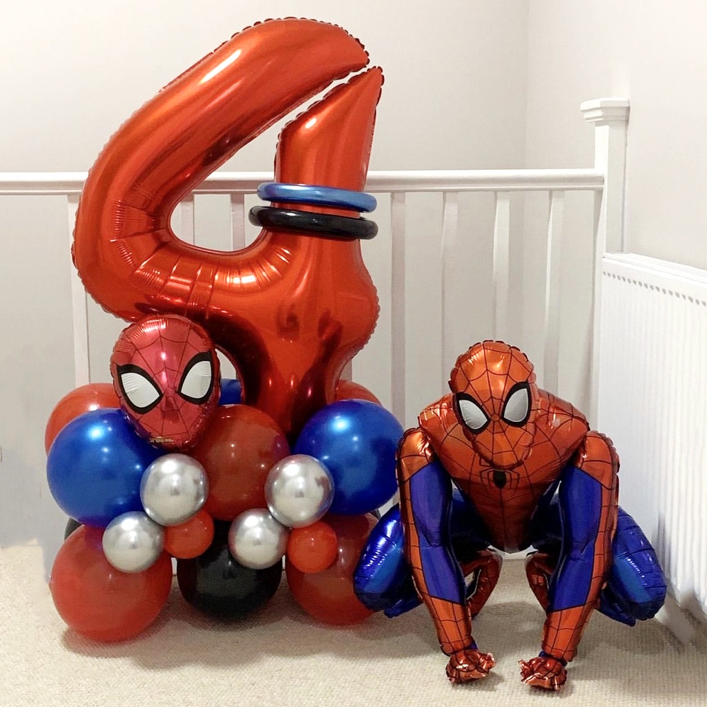 1Set Spiderman Party Balloons Blue Red Latex Ballon Kids Boys Super ...