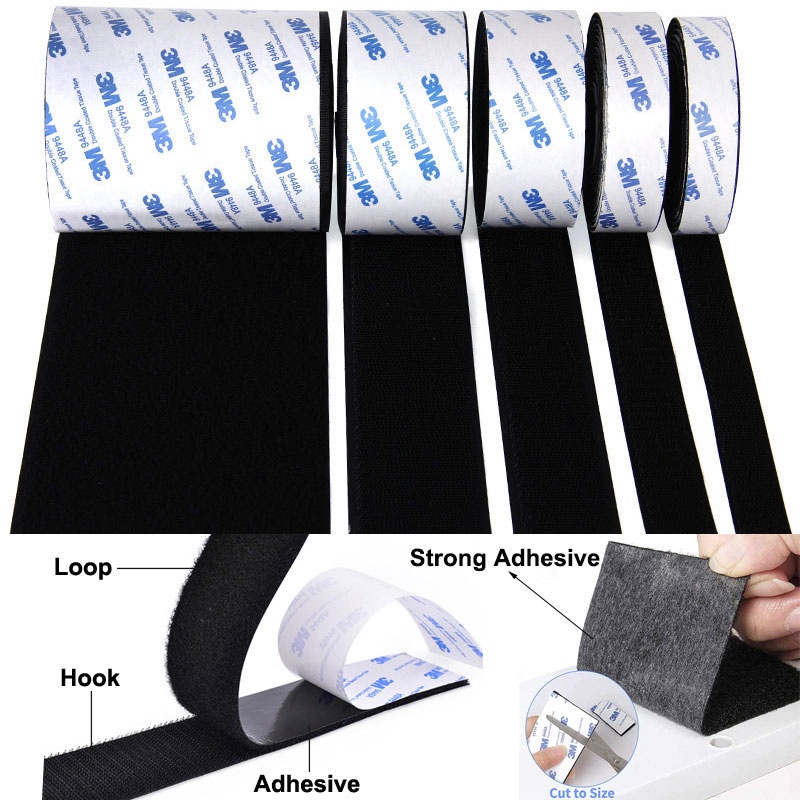 1M/Pair Strong Self Adhesive Fastener Hook and Loop Tape Nylon Sticker ...