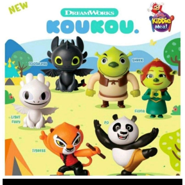 Jollibee Kou Kou light fury shrek Po Toothless sealed | Shopee Malaysia