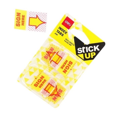 DELI Stick up sign here index tab (50 sheets/pad) | Shopee Malaysia