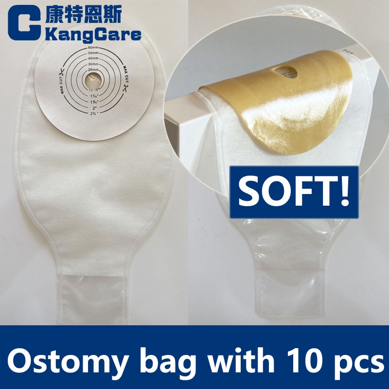 Colostomy Bags,One-piece system Ostomy Pouch with Clip Closure, for ...