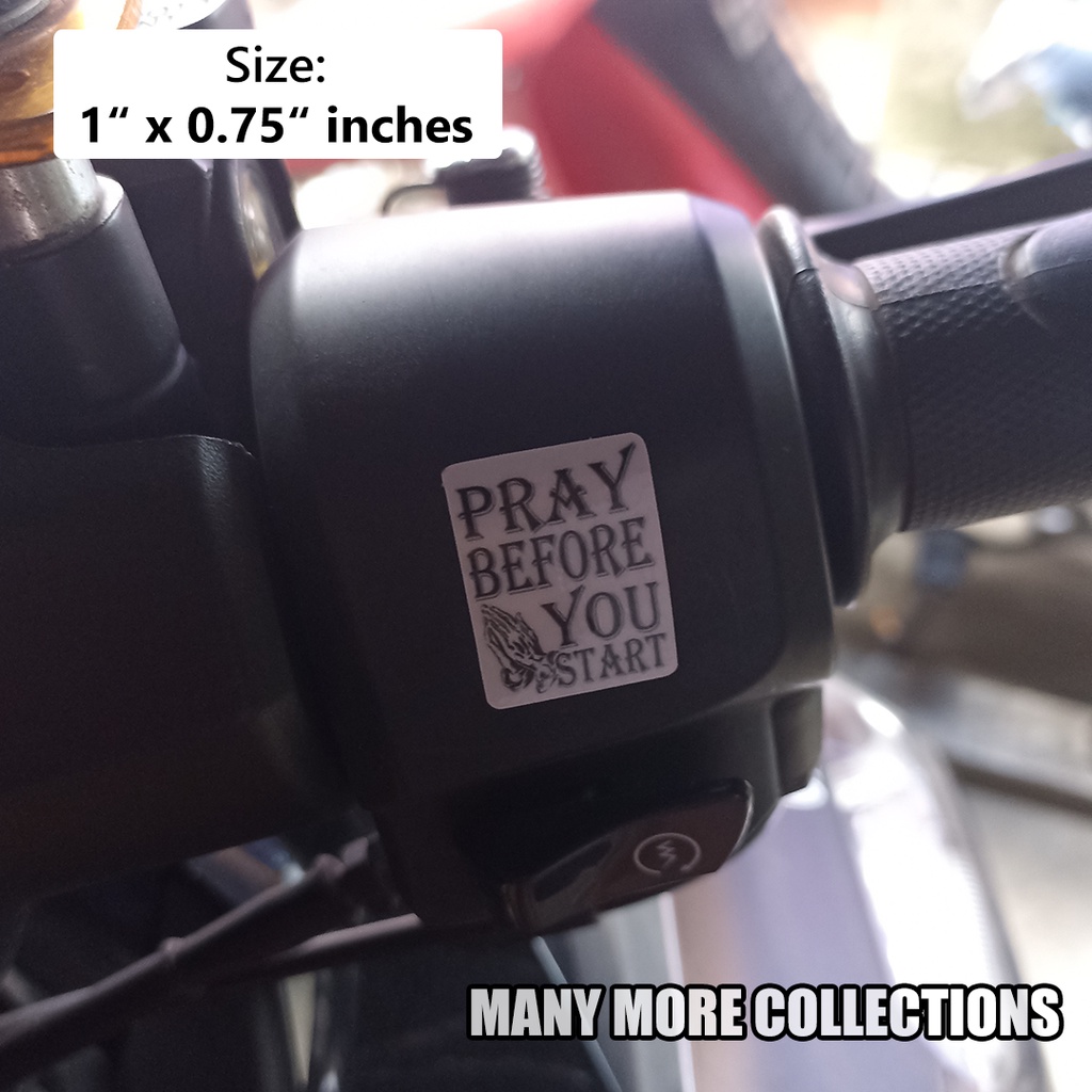 Pray Before You Start Waterproof Sticker (2pcs) | Motor Sticker ...