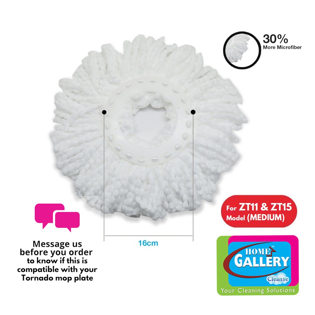 Home Gallery ZT11 Tornado Mop Microfiber Mophead Refill for ZT11 and ...