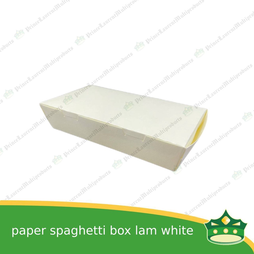 [50 pcs] paper spaghetti box laminated white for take-out take home ...