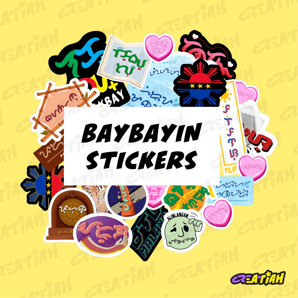 BAYBAYIN STICKERS Creatiah's | Unique 25 pcs (2" x 3" inches) | Shopee ...