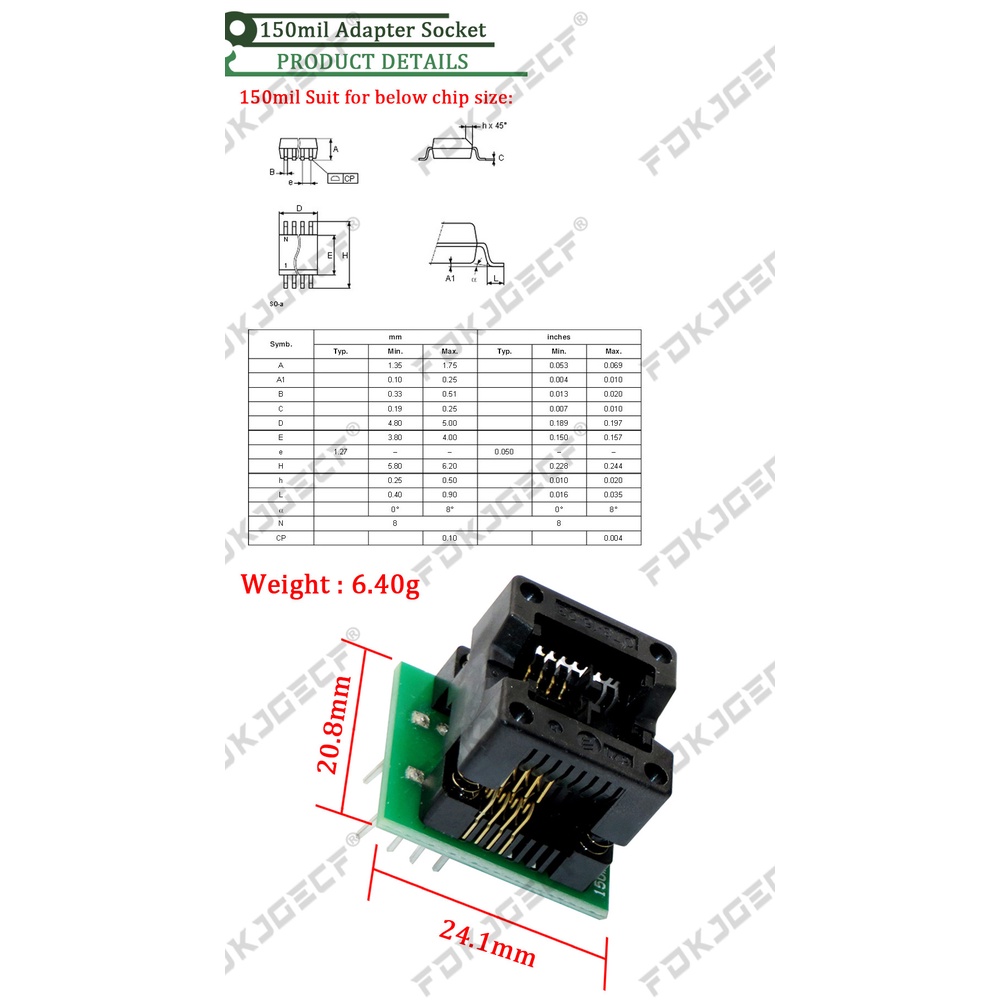 CH341A Programmer adapter+SOIC8 adapter+ SOP8 clip with cable+1.8V adapter CH341A EEPROM Flash ...