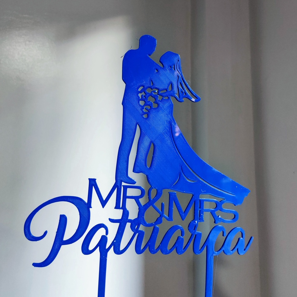 Wedding Cake Topper Minimalist Aesthetic Custom Cake Topper (Thick ...