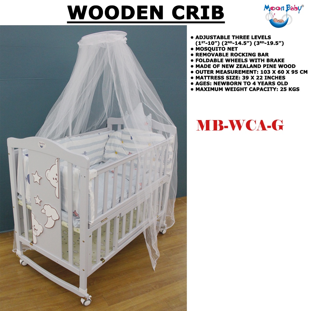 Moonbaby Wooden Crib Multi-functional Co-Sleeper Rocking Playpen ...