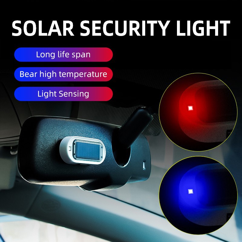 Car LED Solar Powered Fake Security Light Simulated Dummy Alarm Wireless Warning Anti-Theft ...