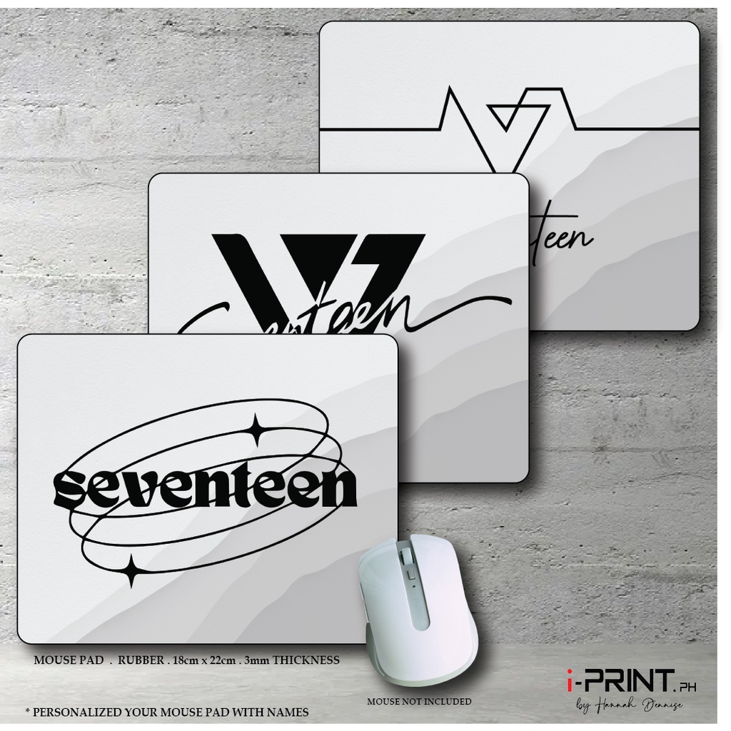 iPRINTph Mouse Pad Kpop Seventeen A (3mm thickness 18cmx22xm with print ...