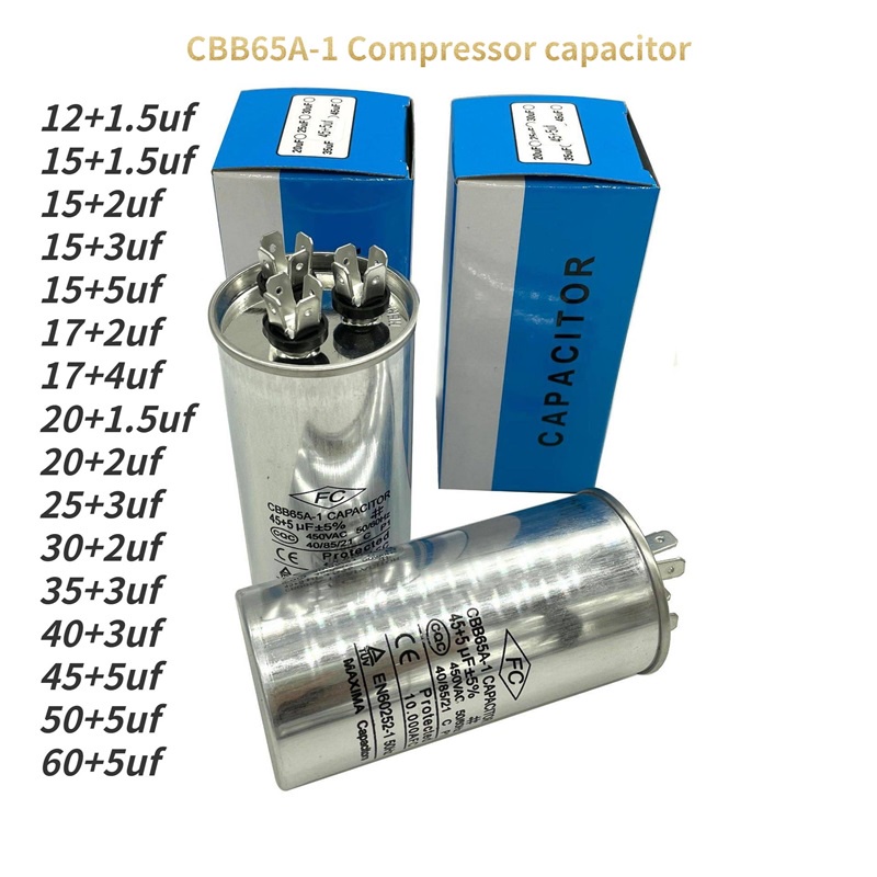 CBB65A-1 Air Conditioning Capacitor 12+1.5 Uf 15+1.5 15+2uf 15+3uf 15 ...