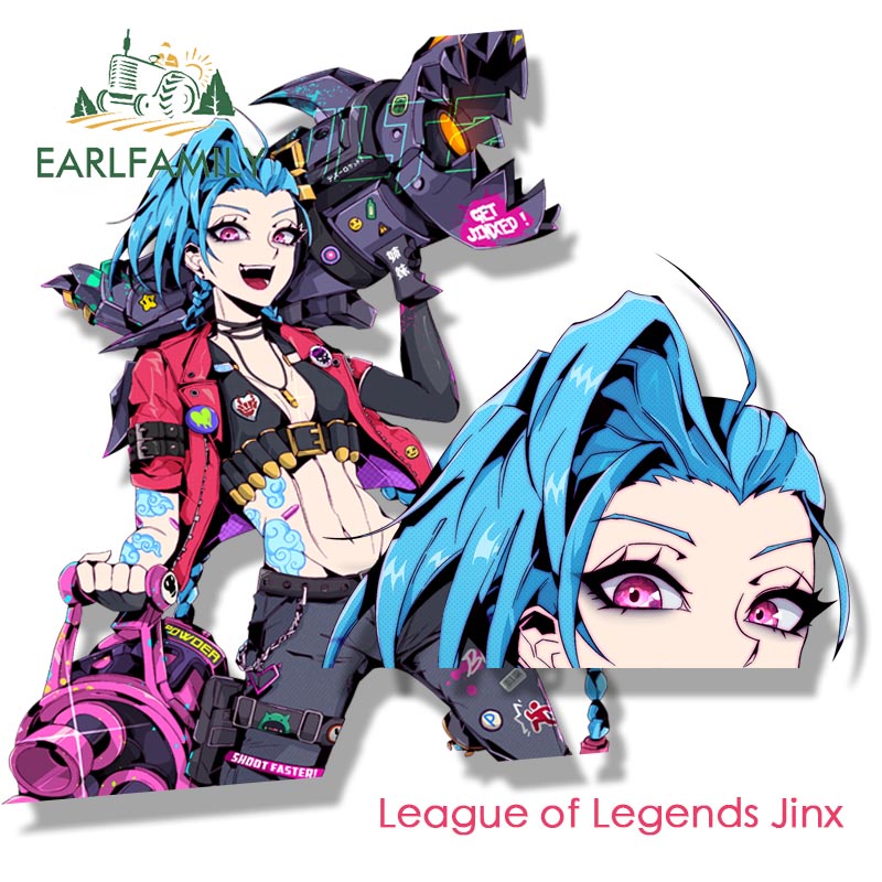 EARLFAMILY Streetwear Jinx Fanart Car Sticker Crazy Girl Slap Decal ...
