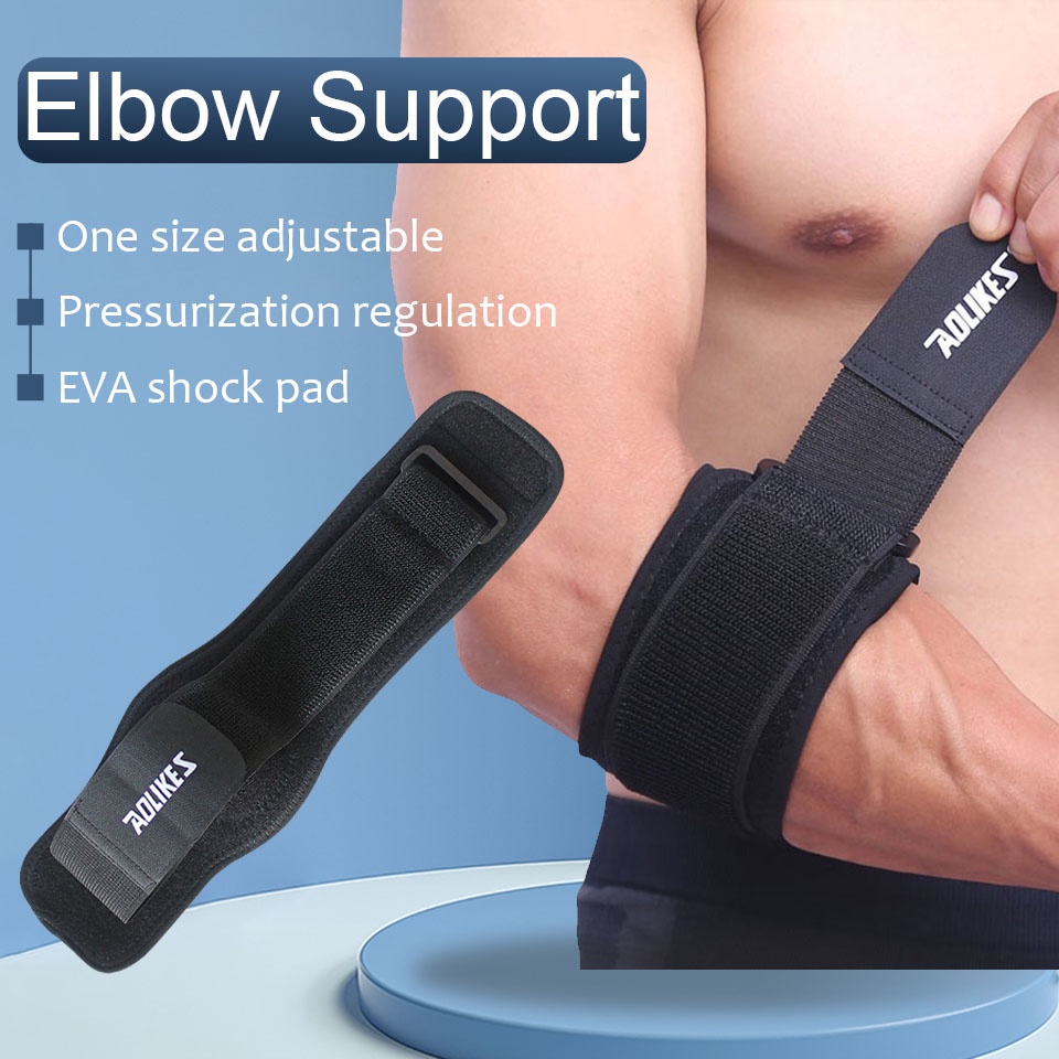 AOLIKES 1Piece Adjustable Elbow Support Guard Pads Golfer's Strap Elbow ...