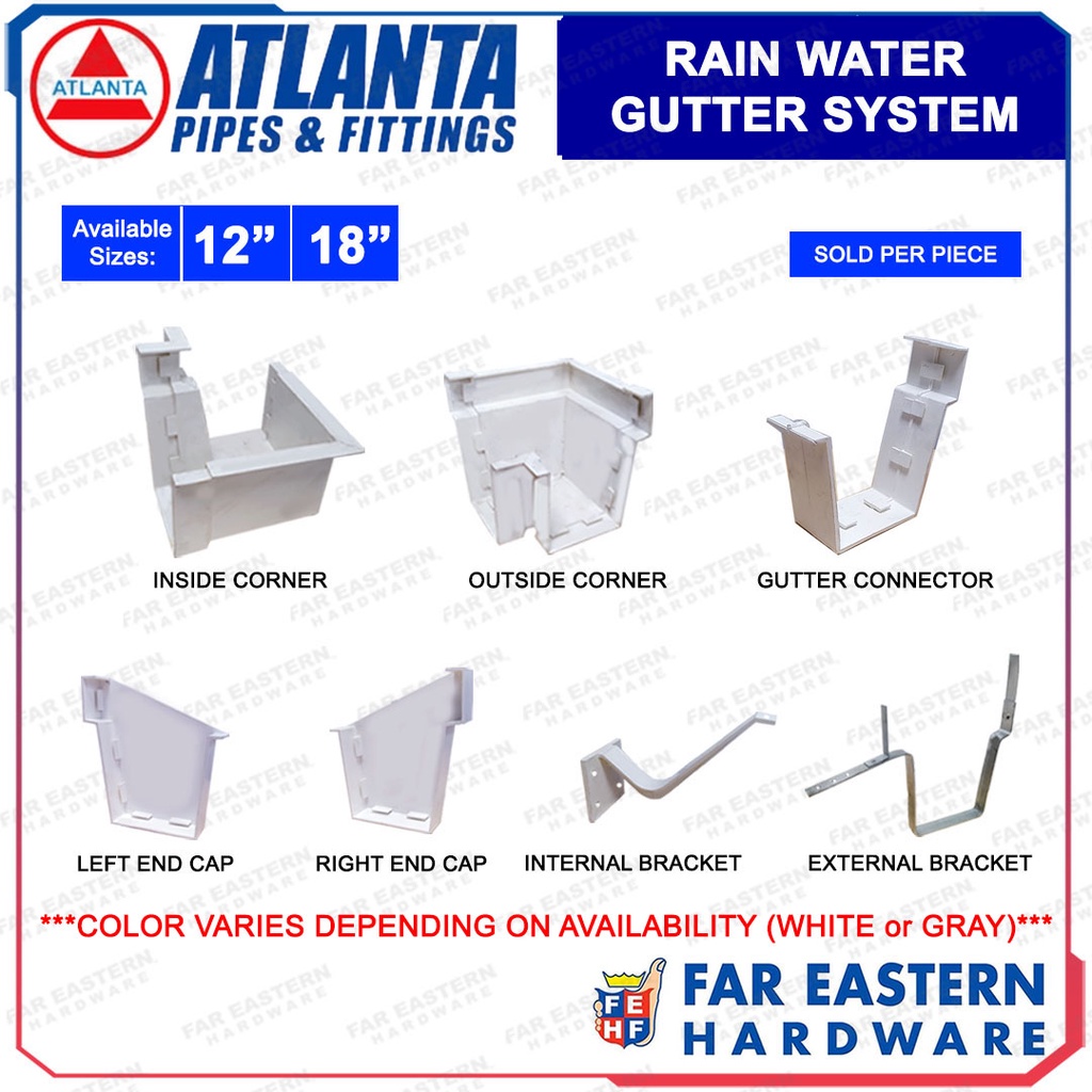 ATLANTA DURACON Rain Water Gutter | Downspout System Connector PVC ...