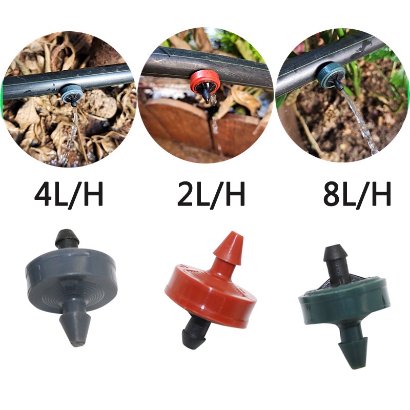 100 Pcs Pressure Compensating (PCJ) Drippers 2L/H 4L/H 8L/H Greenhouse ...